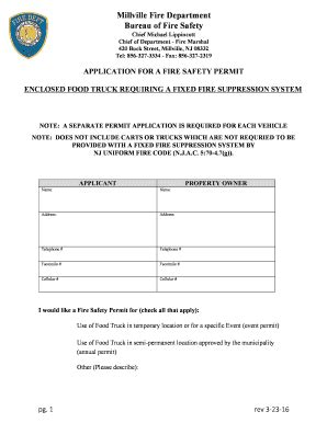 Fillable Online Form Food Truck Permit Application 2 12 2016 Fax