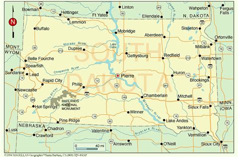 South Dakota County Map With Cities Map Of USA States