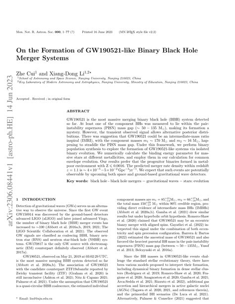 pdf on the formation of gw190521 like binary black hole merger systems