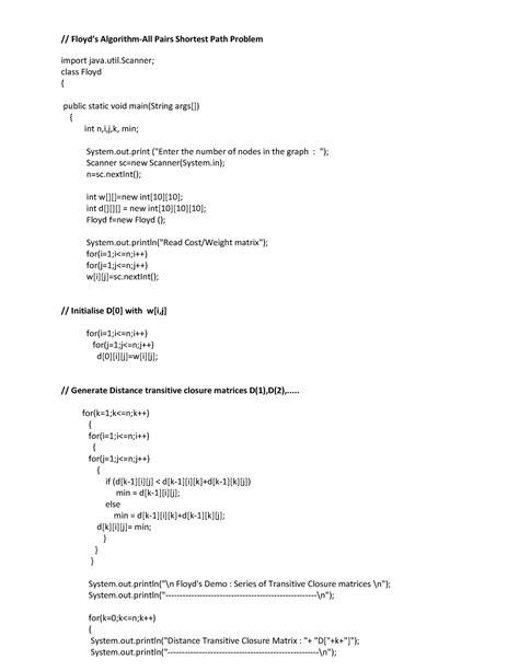 Floyd S Algorithm Nil Floyds Algorithm All Pairs Shortest Path