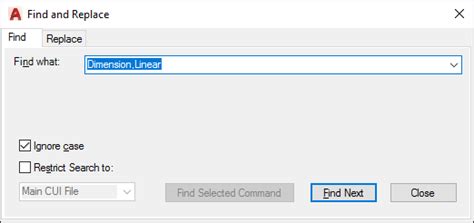 find and replace dialog box cui autocad lt 2021 autodesk knowledge network