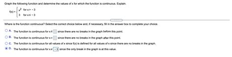 solved graph the following function and determine the values