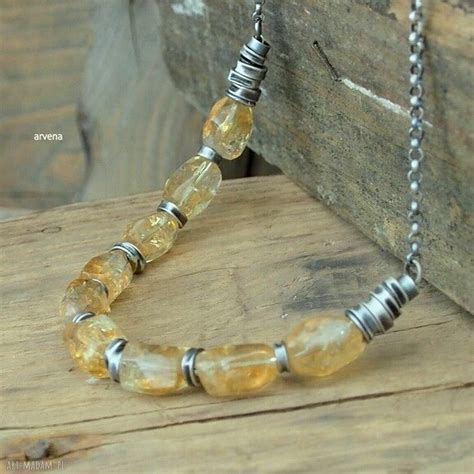 ciekawe naszyjniki handmade cytryn Arvena ღ art Madam pl