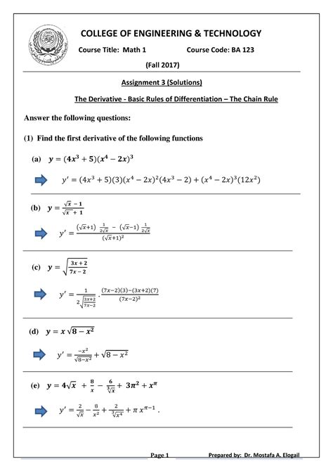 3 the derivative basic rules of differentiation the chain rule college of engineering