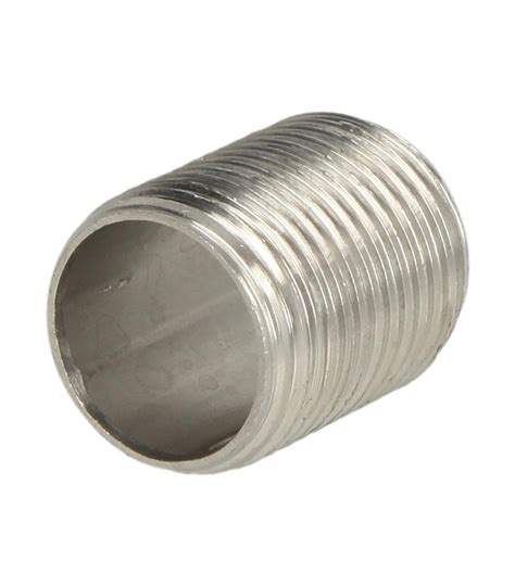 Nipple roscado en acero inoxidable 3 4 fm hilo cilíndrico