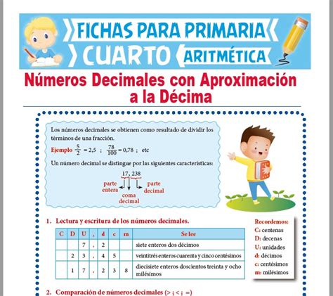 N Meros Decimales Con Aproximaci N A La D Cima Para Cuarto Grado