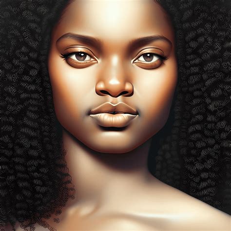 Portrait de Lofi fille à la peau foncée et aux cheveux bouclés