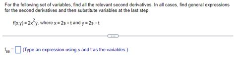 Solved For The Following Set Of Variables Find All The Chegg