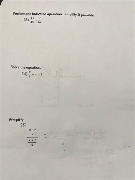 solved perform the indicated operation simplify if