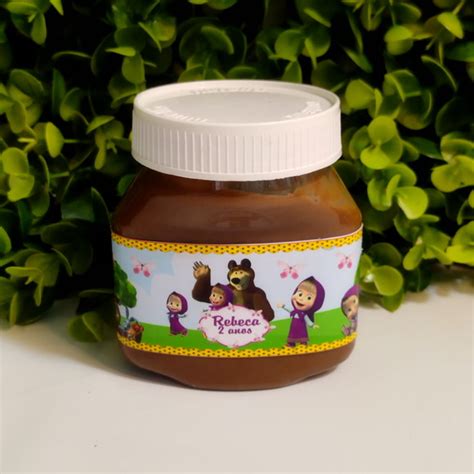 Rótulos para Nutella Masha e o Urso Elo7 Produtos Especiais