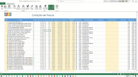 Planilha de cotação de preços Excel Grátis