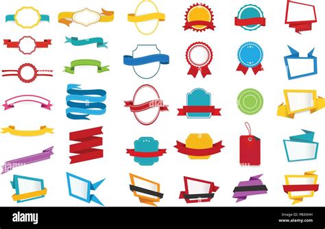 Diseño vectorial colección de cintas etiquetas pegatinas etiquetas