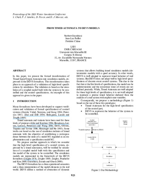 pdf simulation and verification ii from timed automata to devs models jean luc paillet