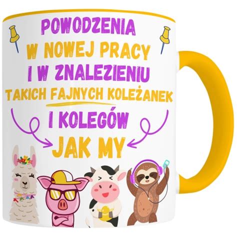 KUBEK NA POŻEGNANIE ODEJŚCIE KOLEŻANKI KOLEGI Z PRACY z własnym
