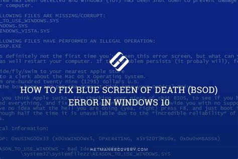 Windows Bsod Error Fixes Tips And Tricks