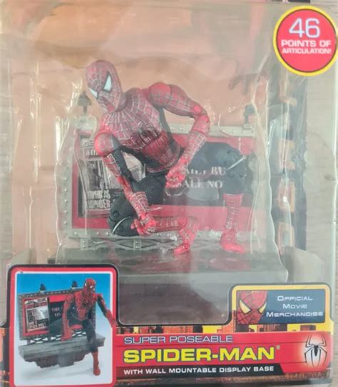 NIB RARE MARVEL Legends Spider Man 2 Movie Super Poseable Figure Toybiz