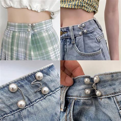 Sets Pant Waist Tightener Instant Jean Buttons For Loose Jeans Pants