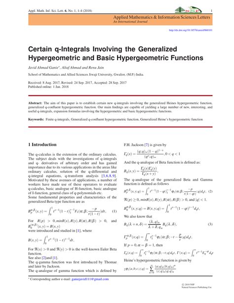 pdf certain q integrals involving the generalized hypergeometric and basic hypergeometric