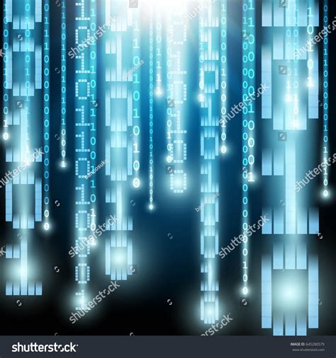 Vector Matrix Style Binary Background With Royalty Free Stock Vector