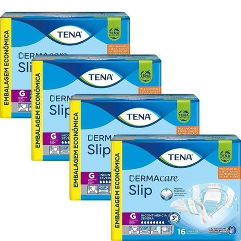 Fralda Descartável Geriátrica Adulto Tena Slip Dermacare Tamanho G 4