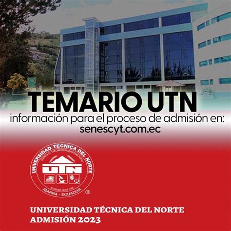 Temario Oficial de la Universidad Técnica del Norte para Admisión 2023