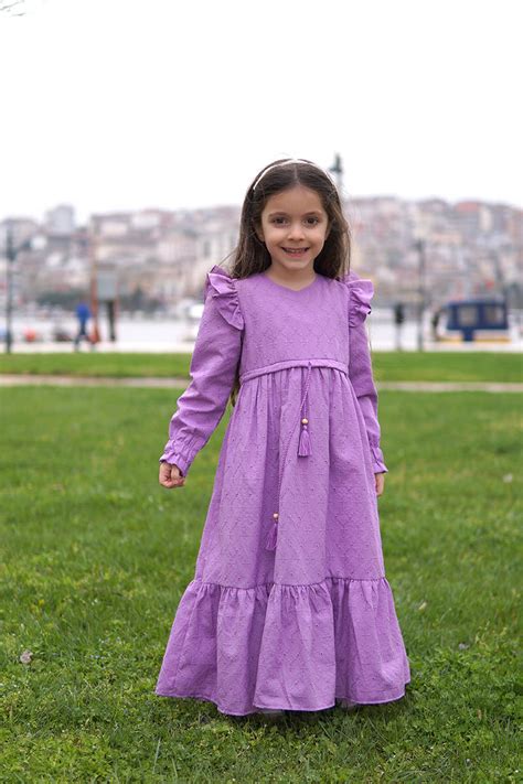 Ocuk Tesett R Elbise Almila Model Lila Elbise Modelleri Modelleri