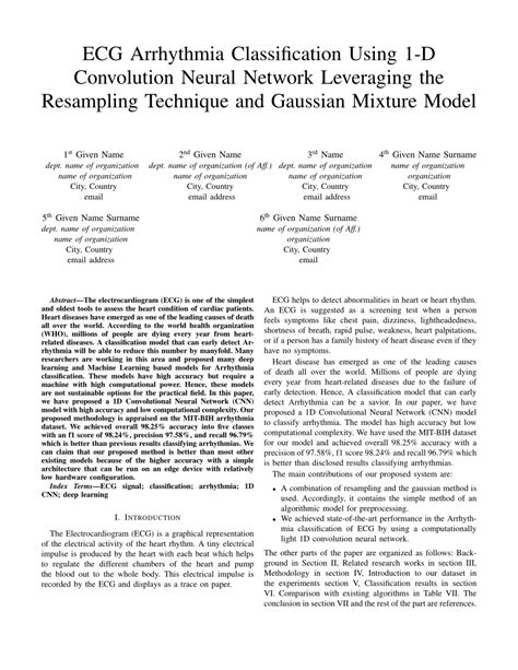 pdf ecg arrhythmia classification using 1 d convolution neural network leveraging the