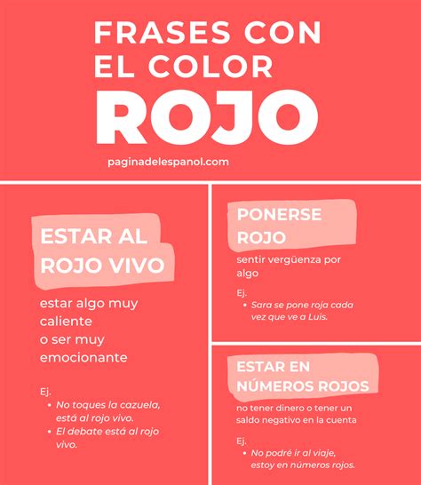 Frases con el color rojo La página del español