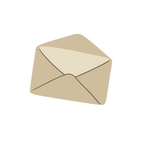 Envelope With Letter In Craft Paper Greetings And Correspondence