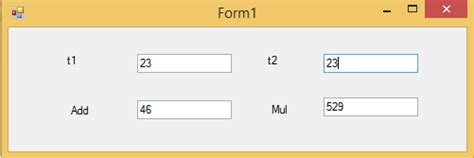 add and multiply two textbox values and automatically display the result in third textbox in c