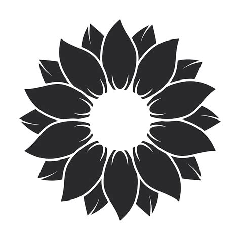 Clipart de girasol vector de girasol silueta de girasol ilustración