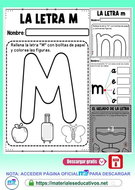 Ejercicios Para Trabajar Lectoescritura Letra M Lectura Y Escritura