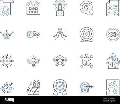 Success Benchmarks Line Icons Collection Goals Milests Achievements