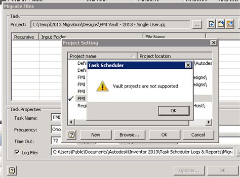 solved 2013 task scheduler wont support vault project autodesk community