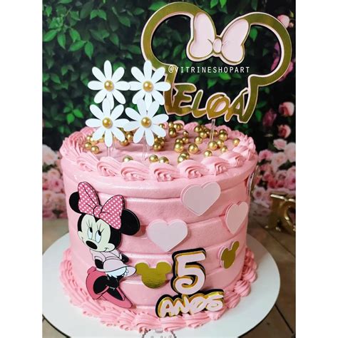Topo 75 Imagem Topper De Bolo Rosa E Dourado Br Thptnganamst Edu Vn