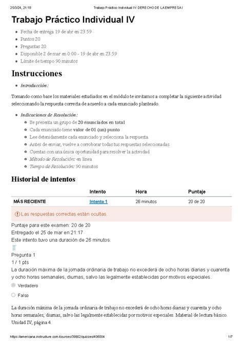 Trabajo Práctico Individual IV Derecho DE LA Empresa I Trabajo