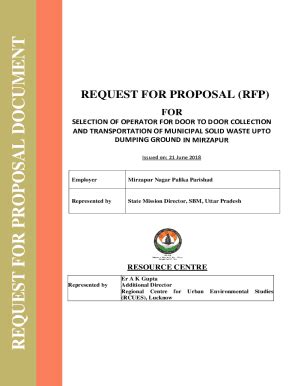 Fillable Online Request For Proposal RFP For Selection Of Operator