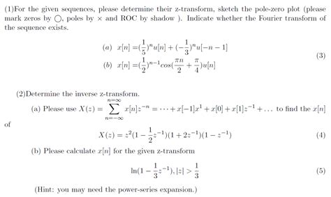 solved 1 for the given sequences please determine their