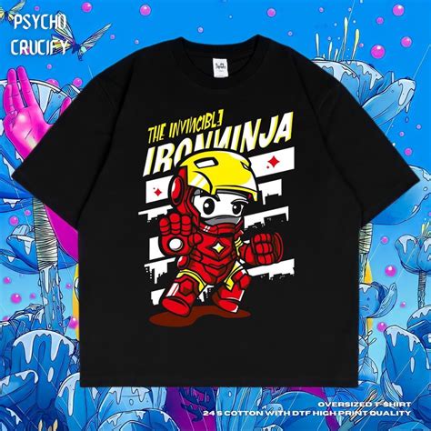Jual Psycho Crucify The Invincible Iron Ninja Oversized T Shirt