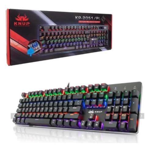 Teclado Mecânico Gamer Led Usb Switch Bluer Knup Kp 2051 Shopee Brasil