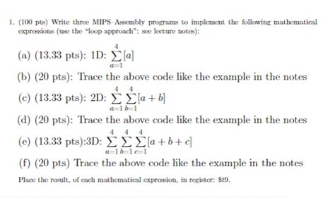 solved 1 100 pts write three mips assembly programs to