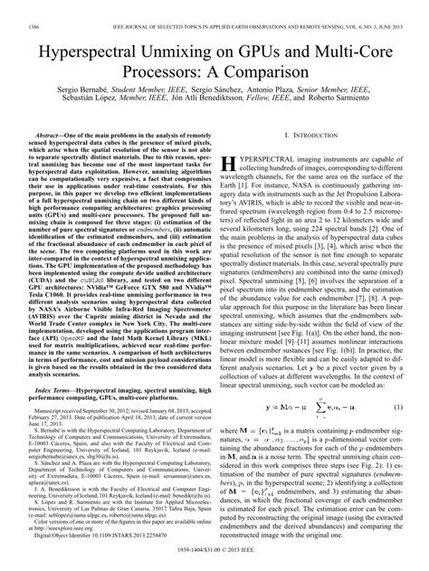 pdf hyperspectral unmixing on gpus and multi core processors a comparison dokumen tips