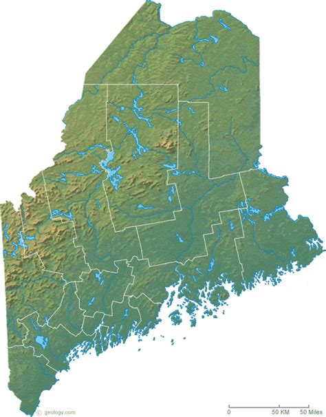 Topographical Map Of Maine Verjaardag Vrouw 2020