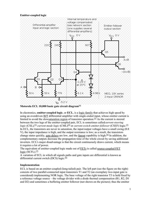 emitter coupled logic