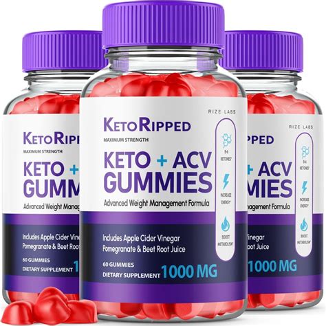 Amazon 3 Pack Keto Ripped ACV Gummies Keto Ripped Keto ACV