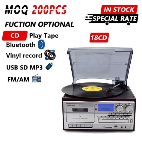 CD Player Cassette Recording And Player USB SD FM Radio Vinyl Record