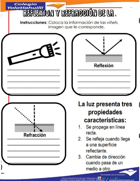 Refracci N Y Reflexi N De La Luz Worksheet