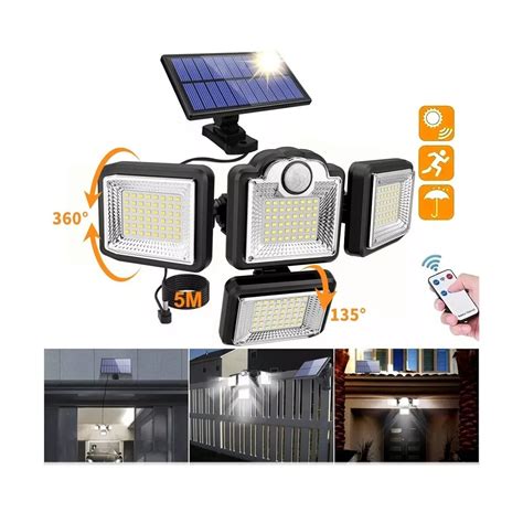 Lámpara Solar De Pared Exteriores Sensor Luz Led Eo Safe Imports Esi