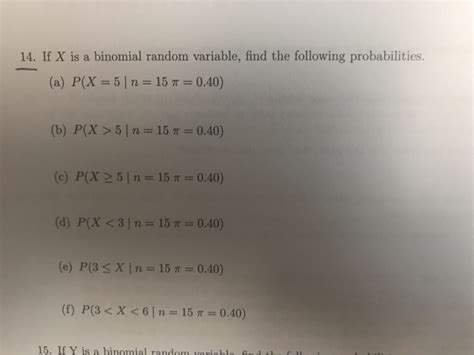 solved binomial random variable find the following