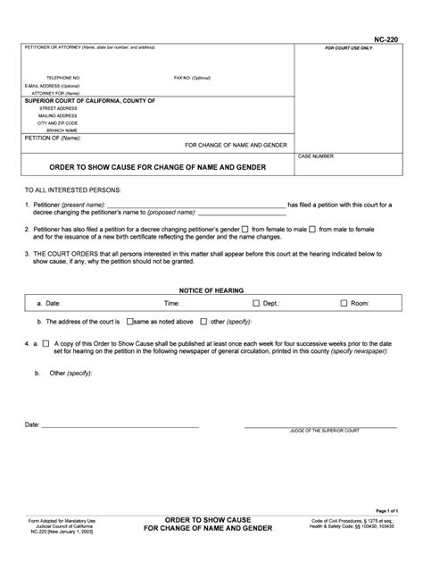 Nc Decree Changing Name California Courts Form Fill Out And Sign